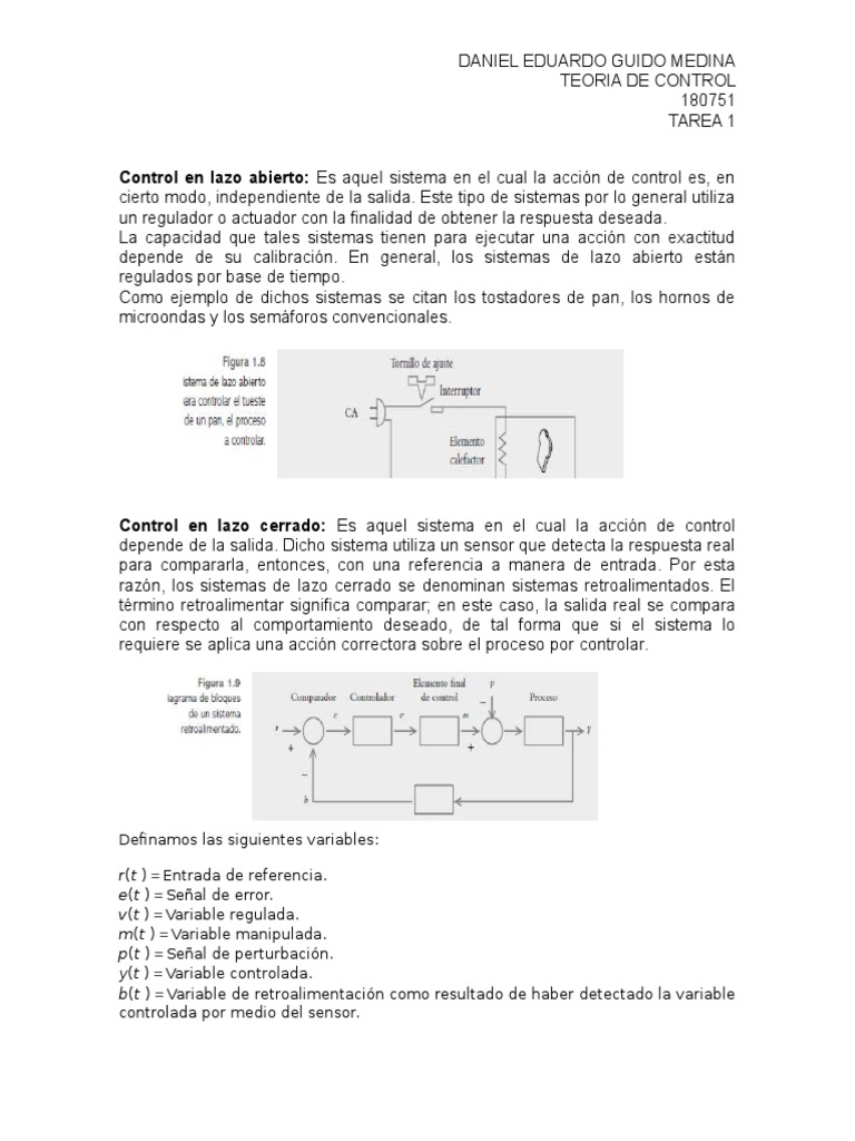 Tarea 1 Control | PDF | Linealidad | Sistema de control