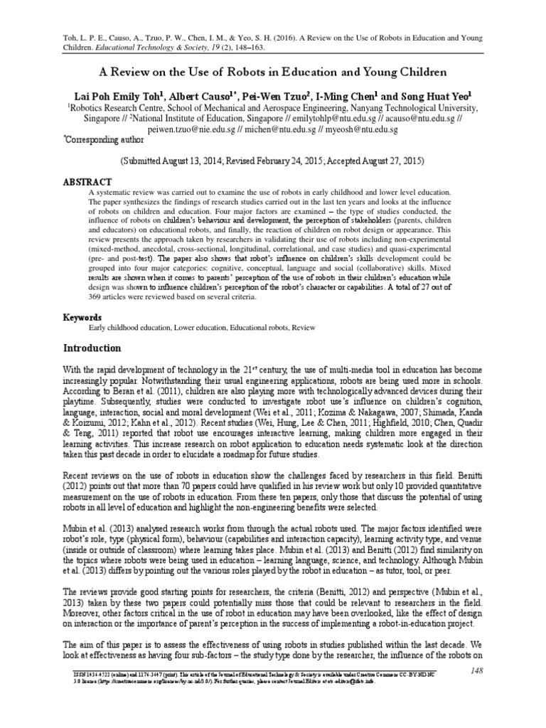 Review Robotics Education | PDF | Robot | Robotics