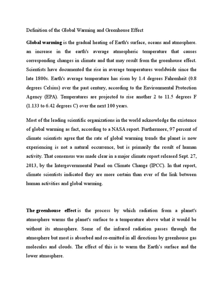 Global Warming and Greenhouse Effect | PDF