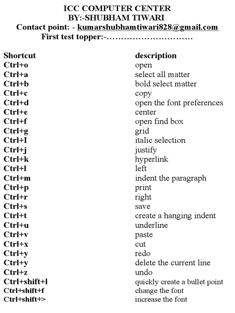 Essential Keyboard Shortcuts Guide | PDF | Ellipsis | Ibm Pc Compatibles