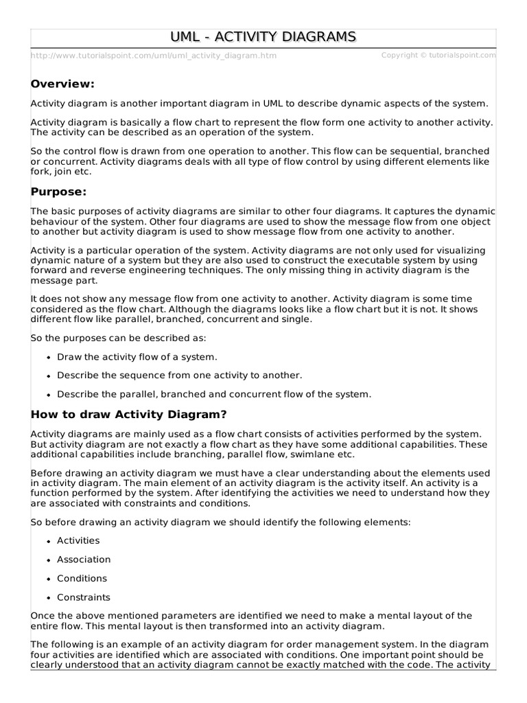 Uml Activity Diagram | PDF | Unified Modeling Language | Control Flow