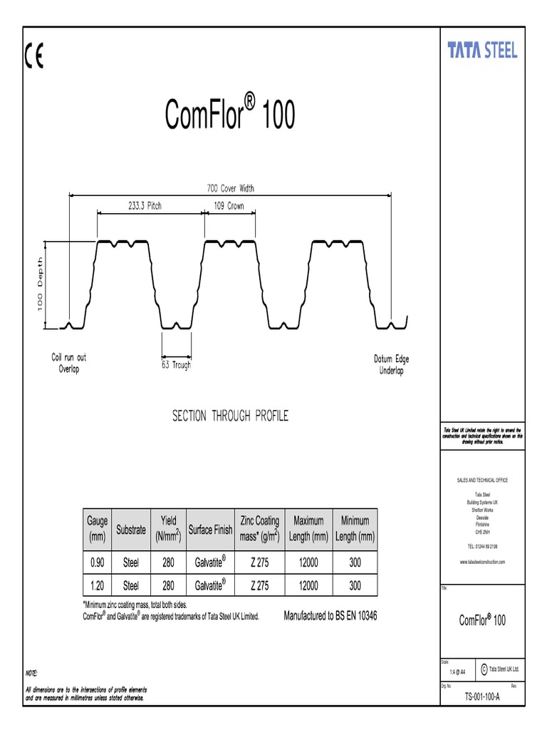 ComFlor 100 Technical Drawing PDF | PDF