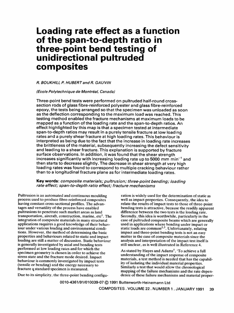 Loading Rate Effect As A Function of The Span-To-Depth Ratio in Three ...