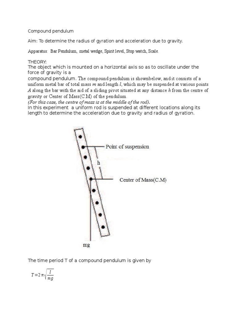 Compound Pendulum | PDF