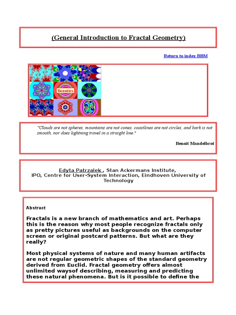 Introduction to Fractal Geometry | PDF | Fractal | Area