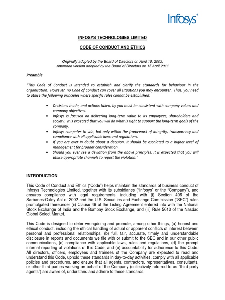 Code of Conduct | PDF | Insider Trading | Bribery