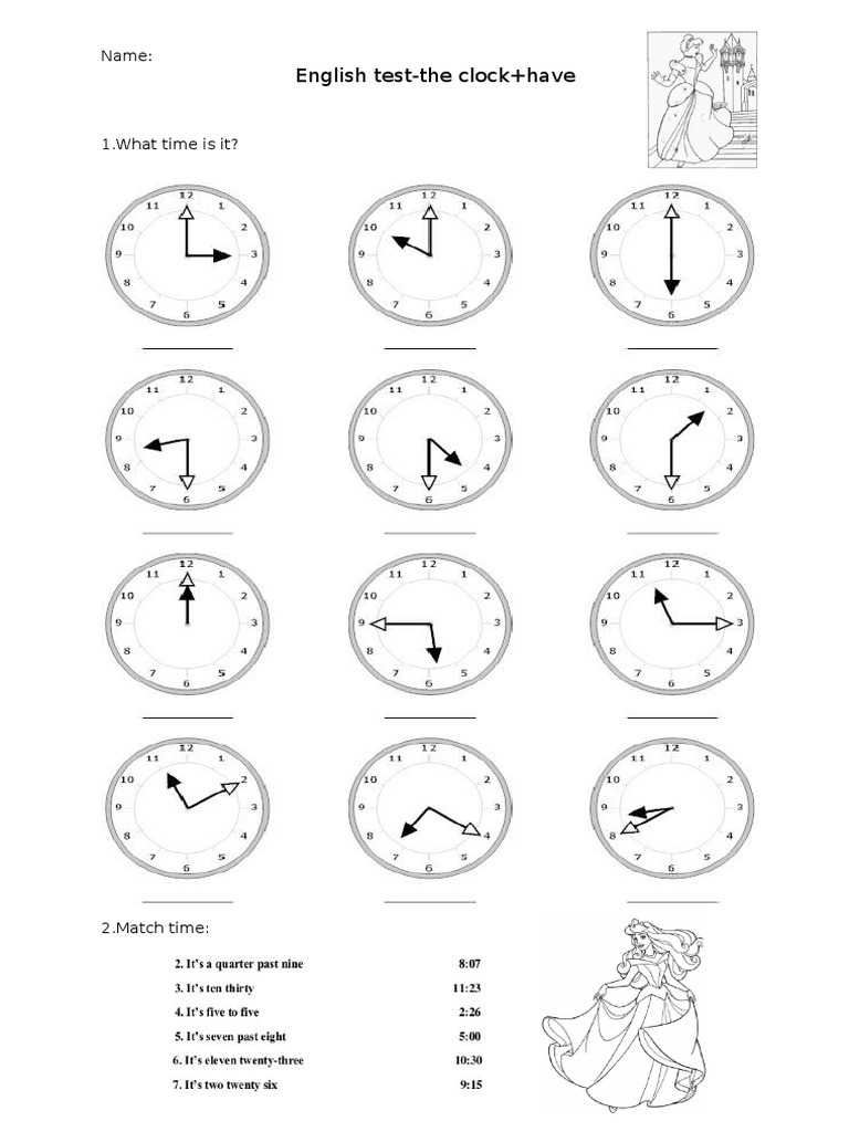 English Test Clock