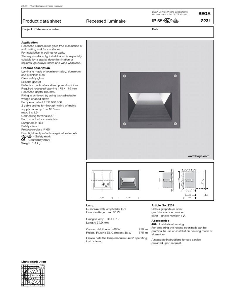 BEGA 2231 | Lighting | Aluminium