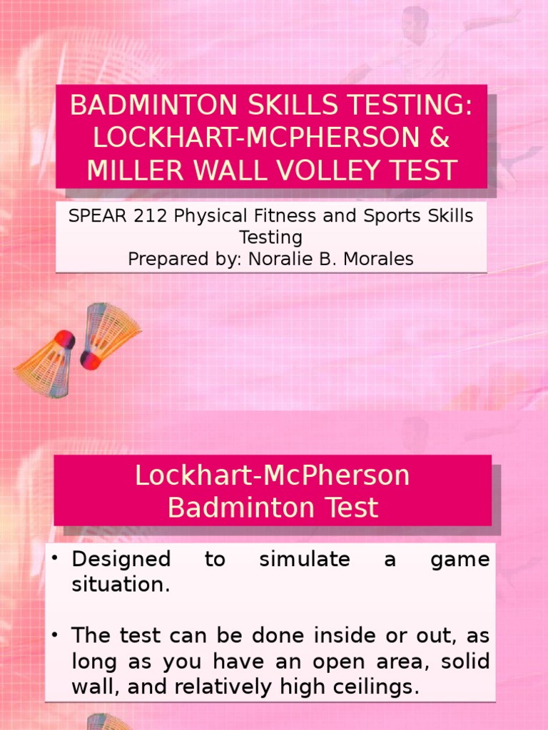 Badminton Skills Testing | PDF | Sports | Leisure