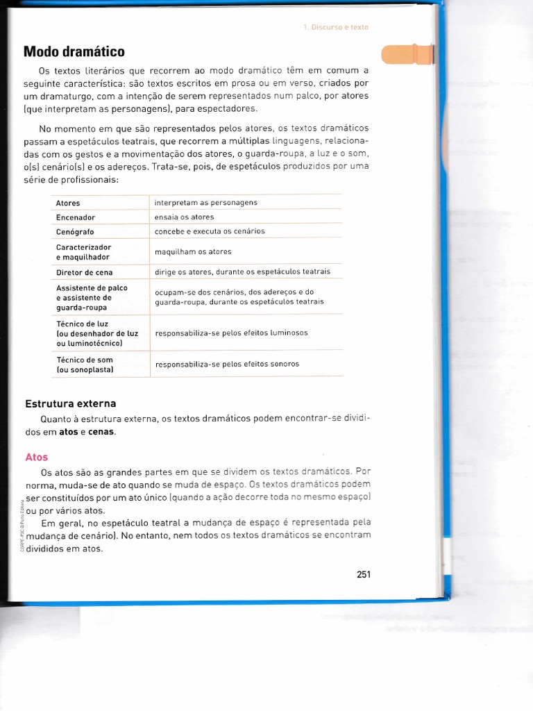 Estrutura e Elementos do Texto Dramático | PDF | Ator | Teatro