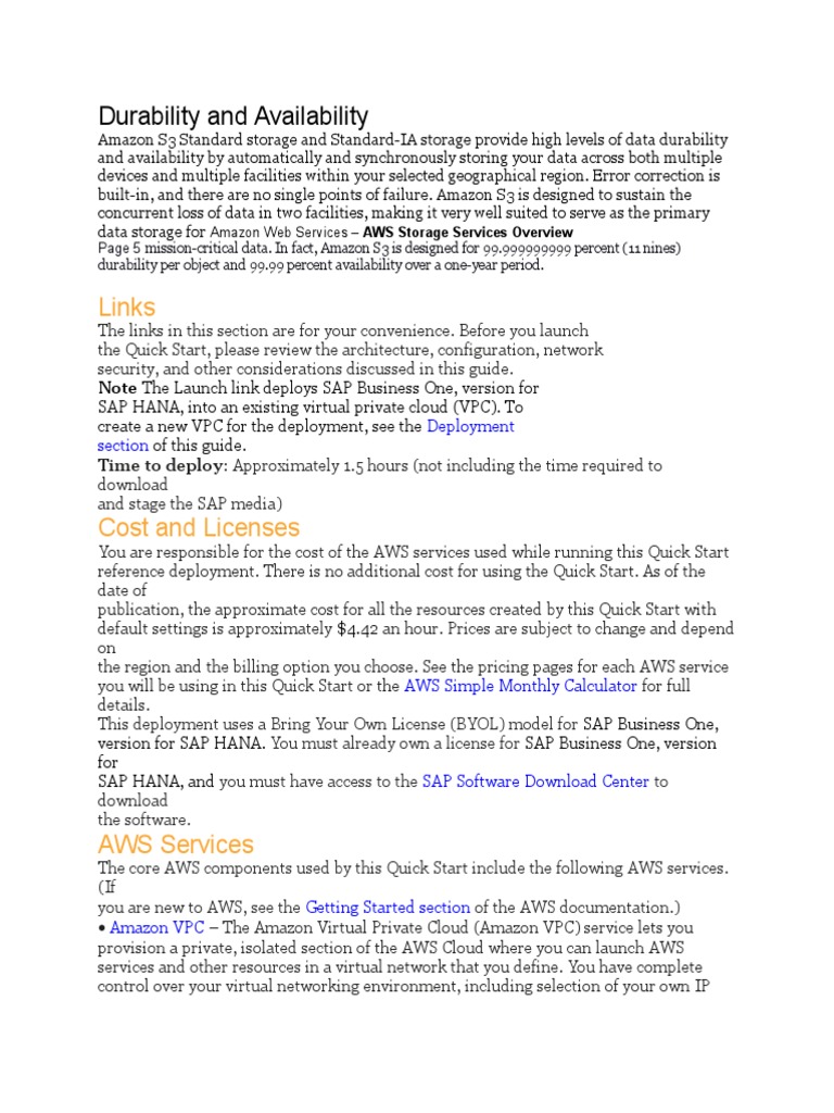 Durability and Availability: Links | PDF | Amazon Web Services | Cloud ...