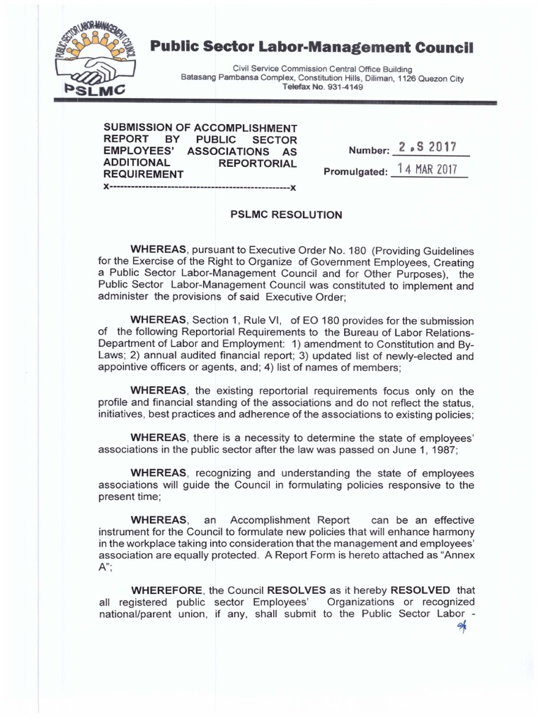 PSLMC Resolution No. 2, S. 2017 | PDF