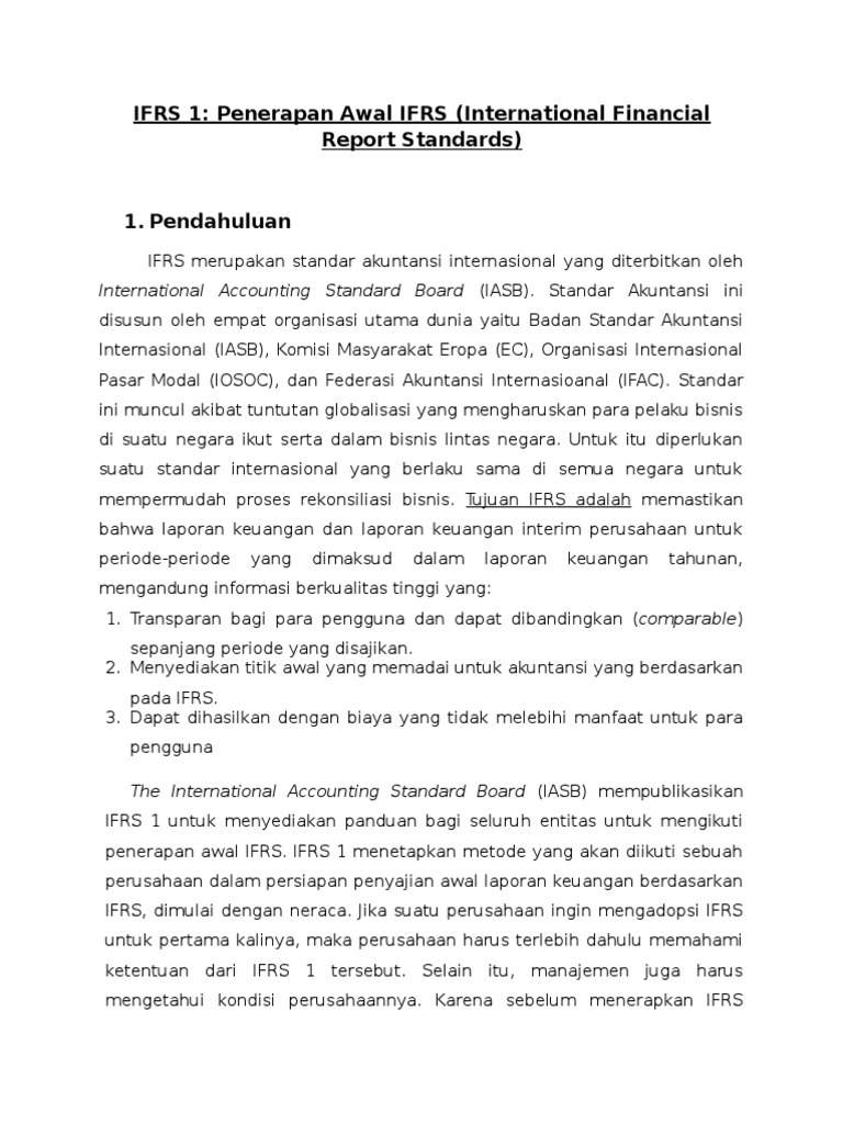 Ifrs 1 | PDF