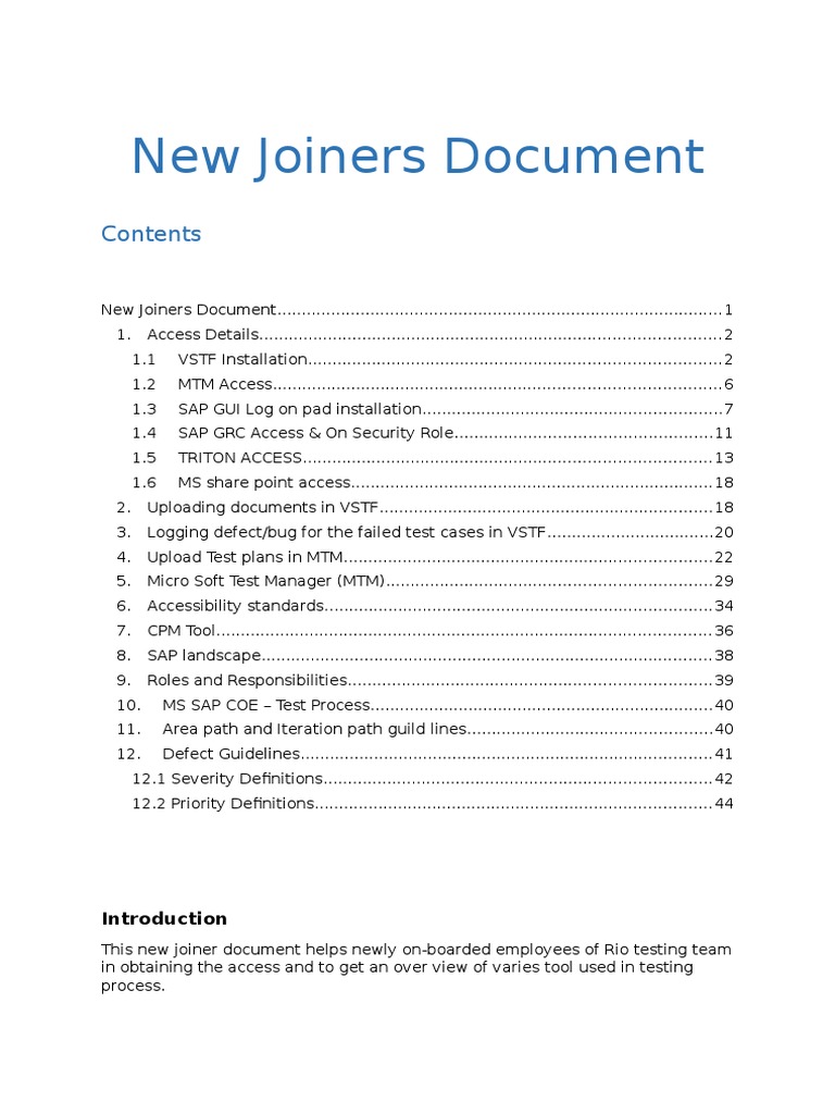 New Joiners | Software Bug | Information Security