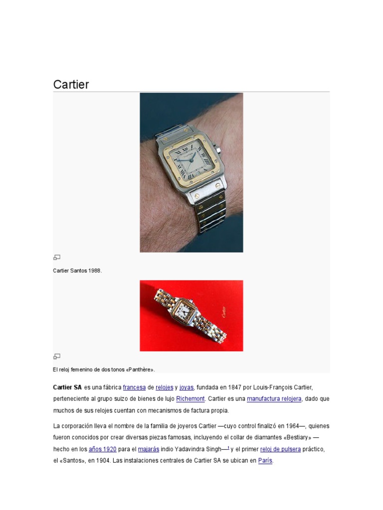 Cartier | PDF | Reloj | Joyería