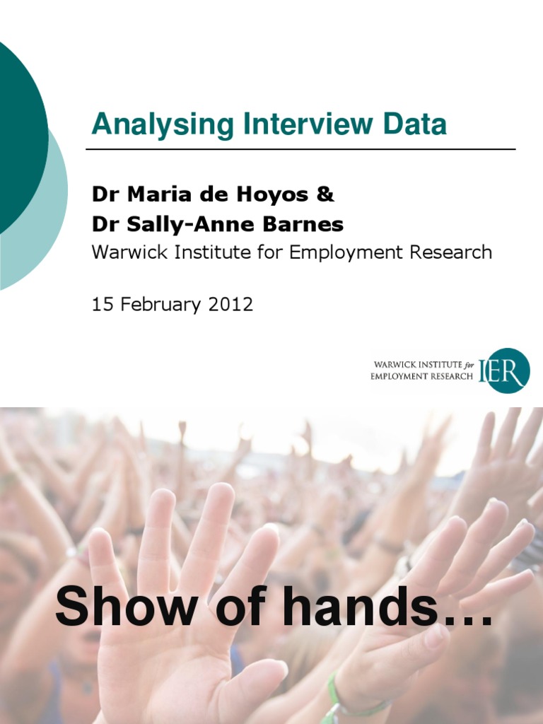 Analysing Interview Data 1 - w6 | PDF | Qualitative Research ...
