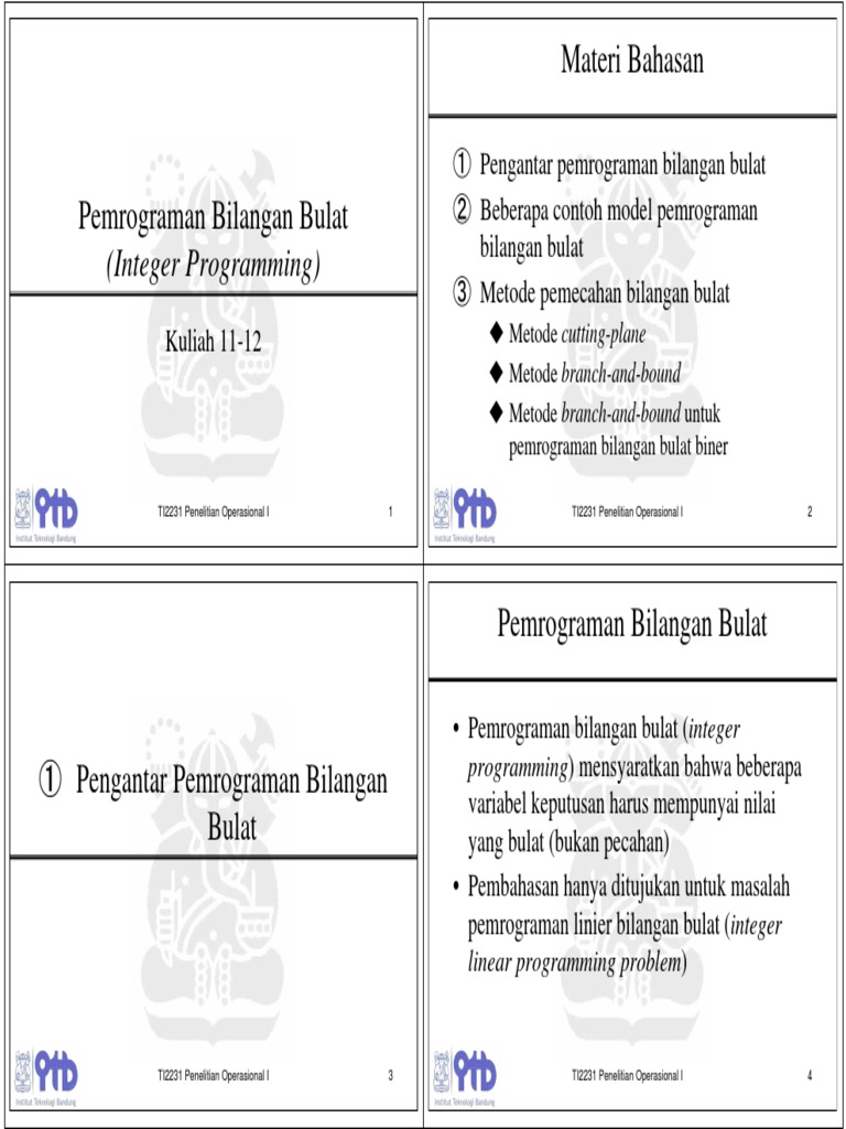Pemrograman Bilangan Bulat | PDF