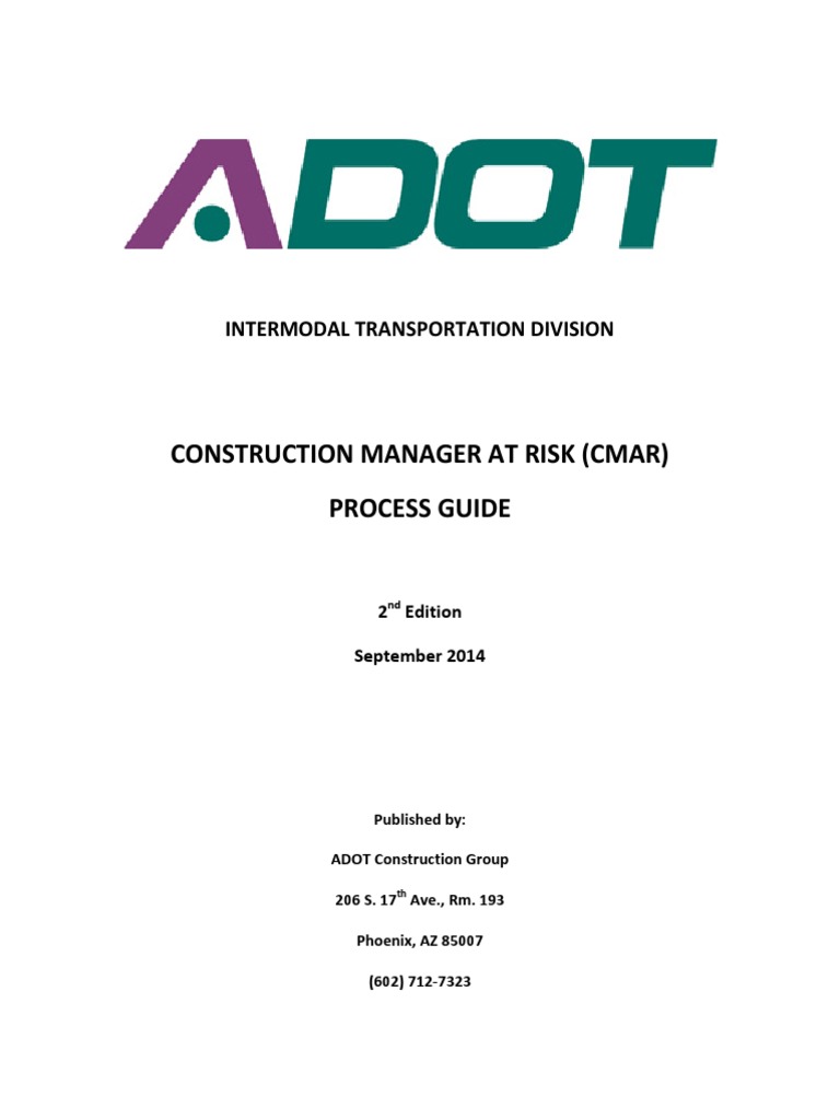 Construction Manager at Risk (CMAR) Manual | Construction Management ...