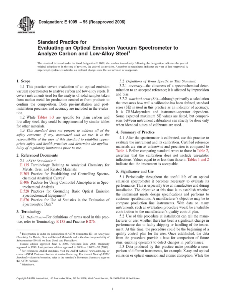 ASTM E 1009-95 (Reapproved 2006) | PDF | Accuracy And Precision ...