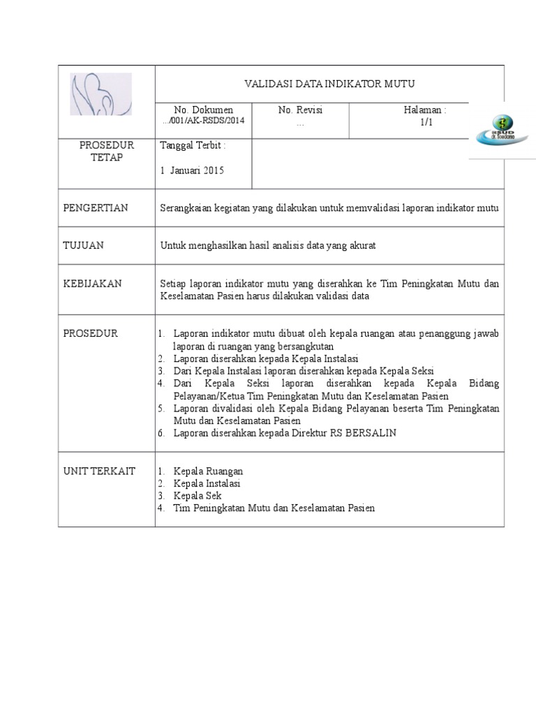 SOP Validasi Data PMKP Rani | PDF