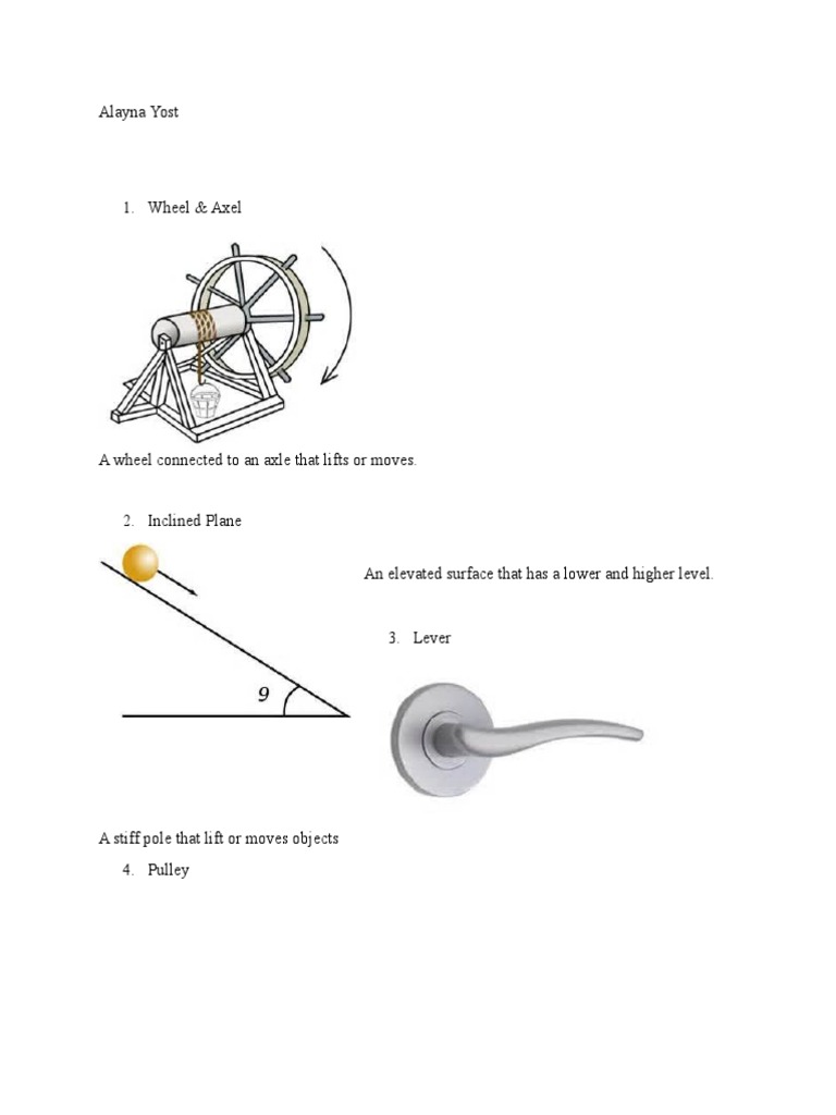Simple Machines Webquest Alayna | PDF