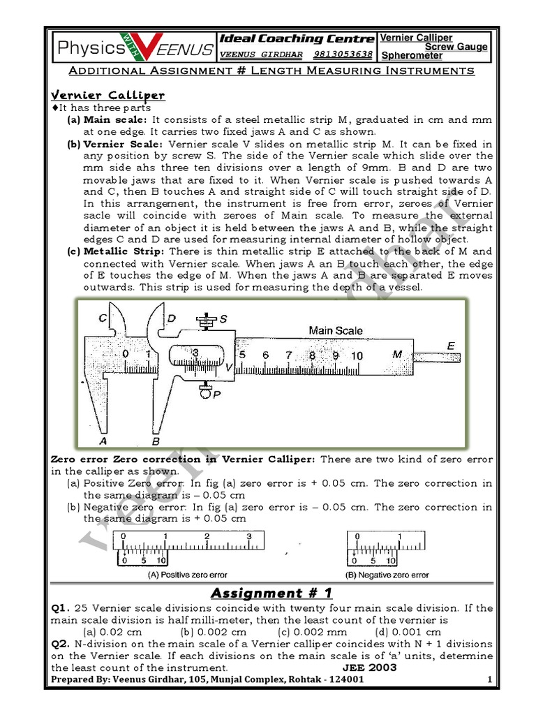 Understanding Vernier Calliper Screw Gauge and Spherometer | PDF | Tools | Scientific Observation