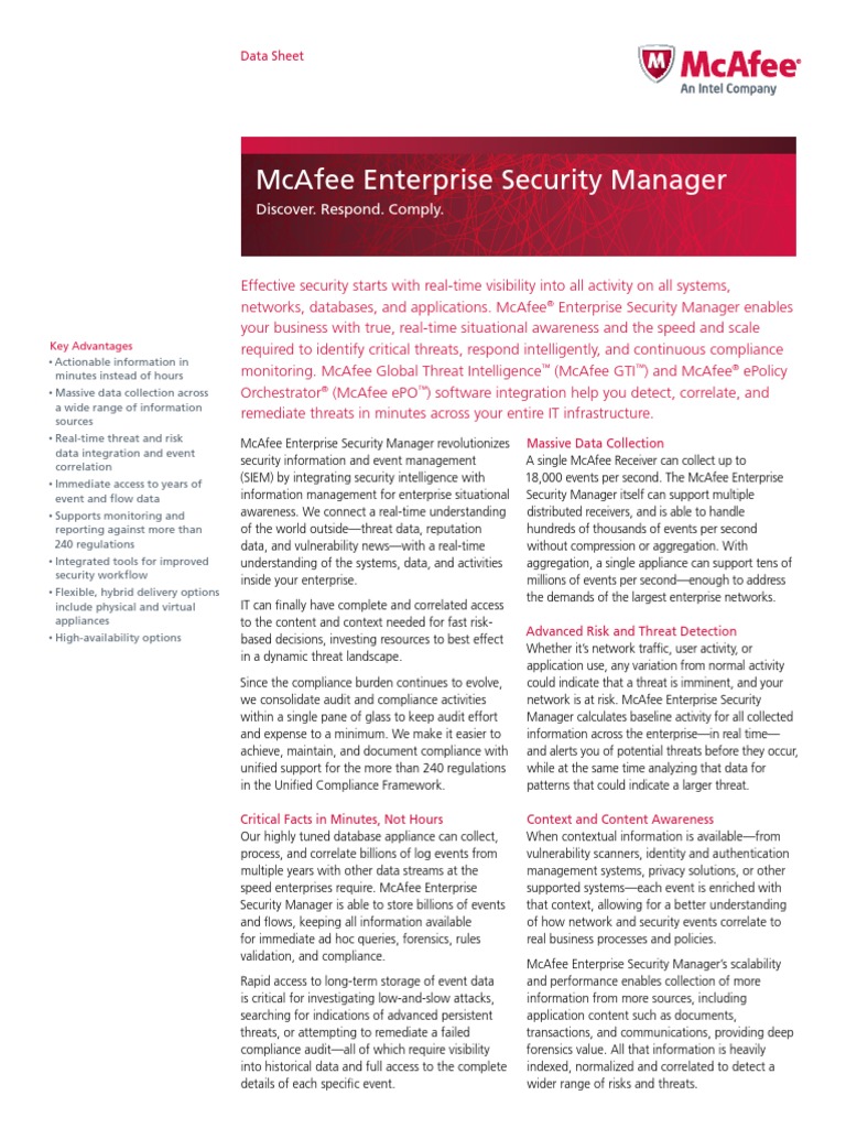 Mcafee Siem Esm PDF | PDF | Threat (Computer) | Computer Security