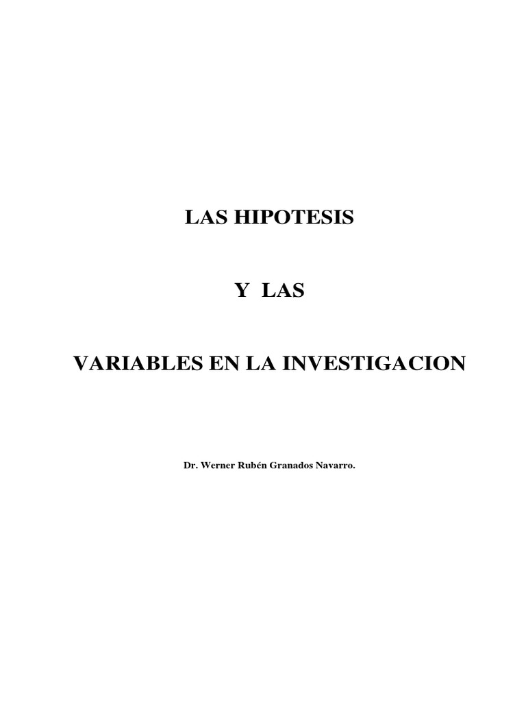 Las Hipotesis y Lasvariables PDF | PDF | Hipótesis | Empirismo