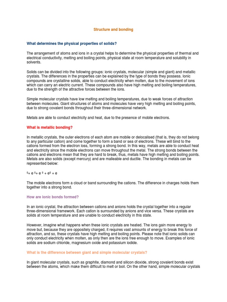 Csec Chemistry Notes 5 | PDF | Chemical Bond | Molecules