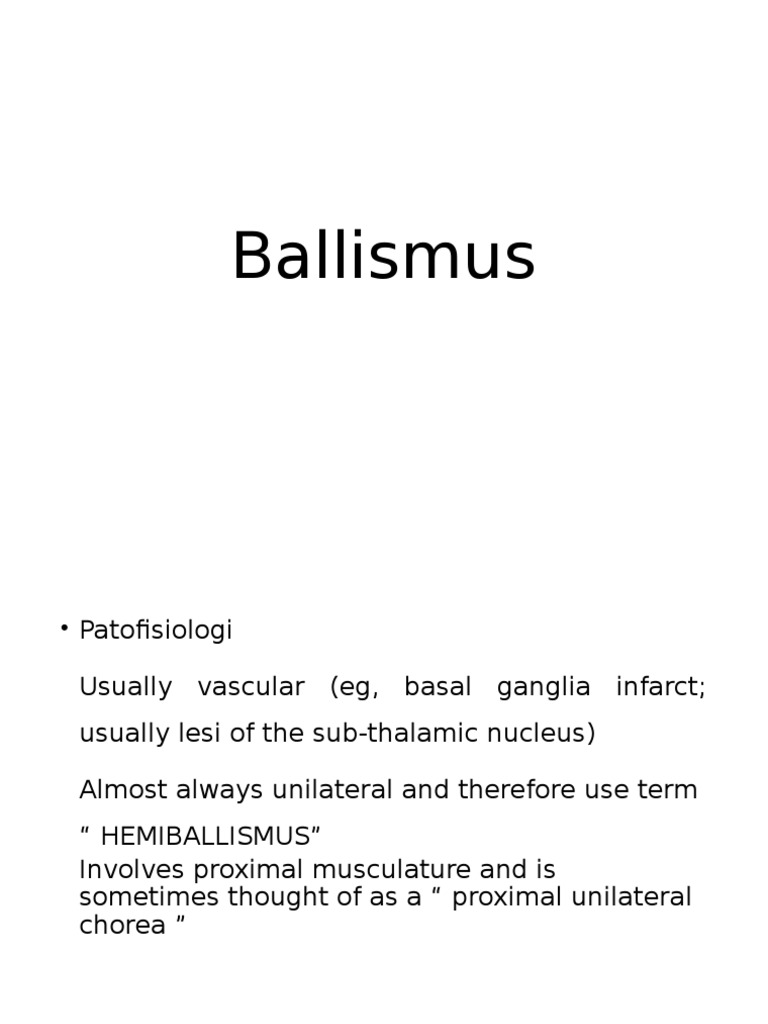 Patofisiologi Ballismus | PDF