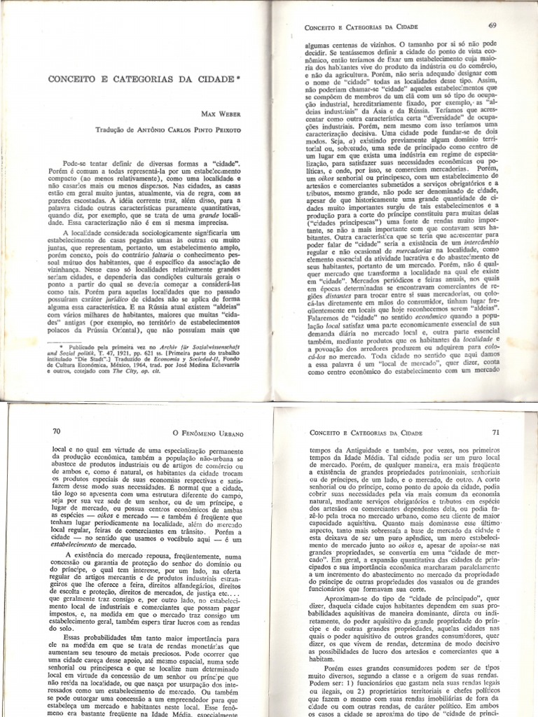 Definição e categorias da cidade segundo Max Weber | PDF | Cidade ...