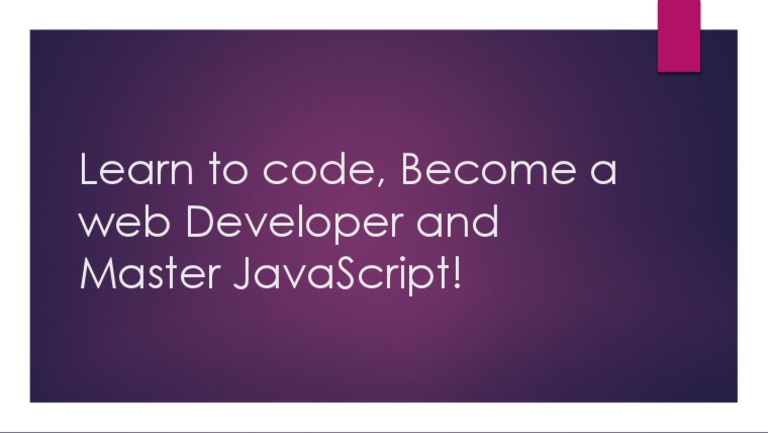 Learn To Code, Become A Web Developer and Master Javascript! | PDF ...