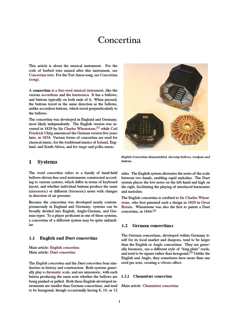 Concertina | PDF | European Musical Instruments | Keyboard Instruments