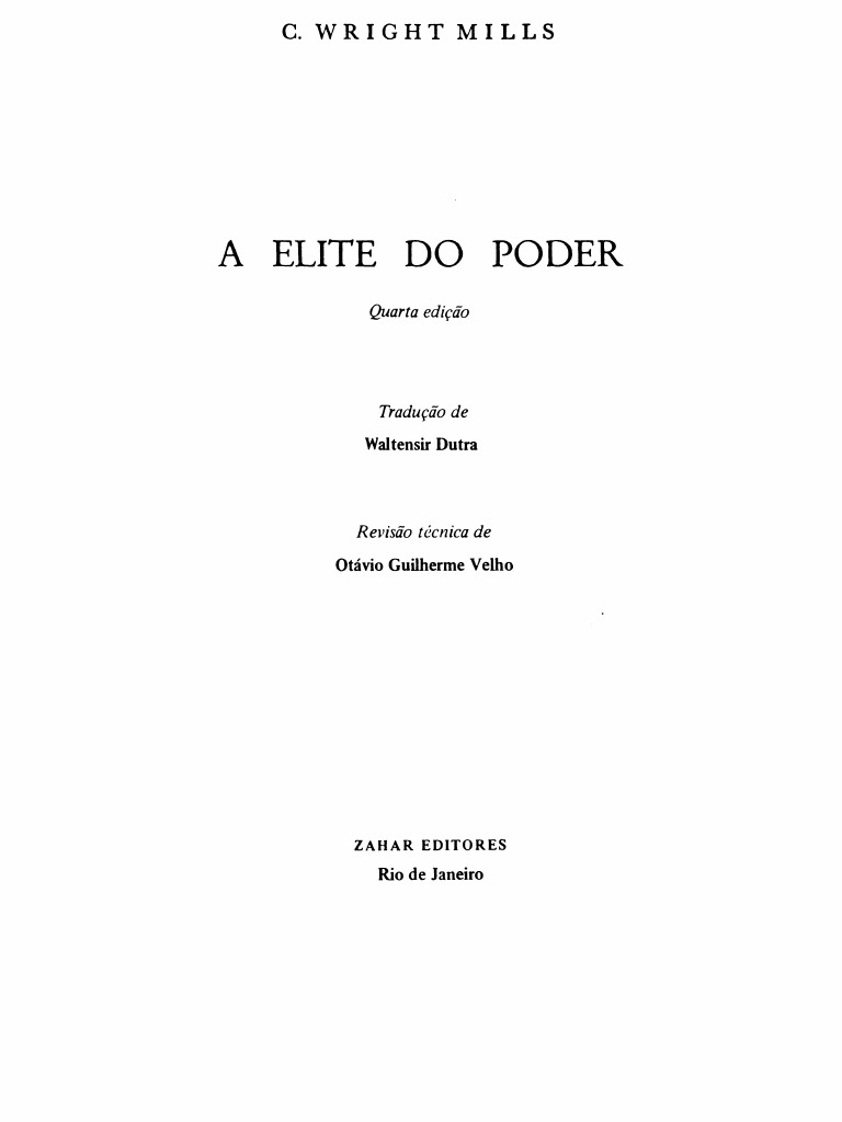 Charles Wright Mills - A Elite Do Poder | PDF | Poder (social e ...