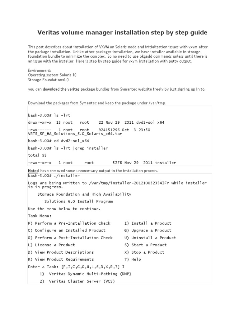 01 VXVM Installation | PDF | Installation (Computer Programs) | Utility ...