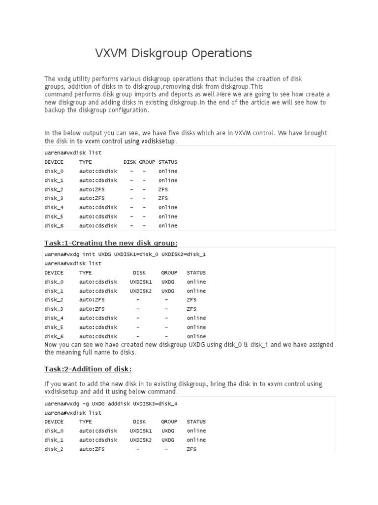 03 VXVM Diskgroup Operations | PDF | Operating System Technology ...
