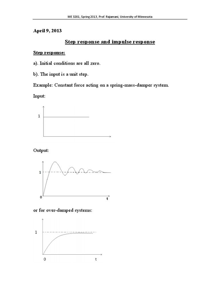 Step vs. Impulse Response Analysis | PDF | Laplace Transform | Applied ...