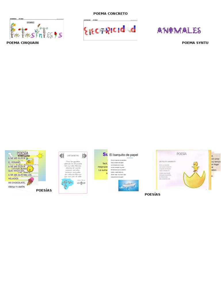Ejemplos Tipos de Poemas | PDF