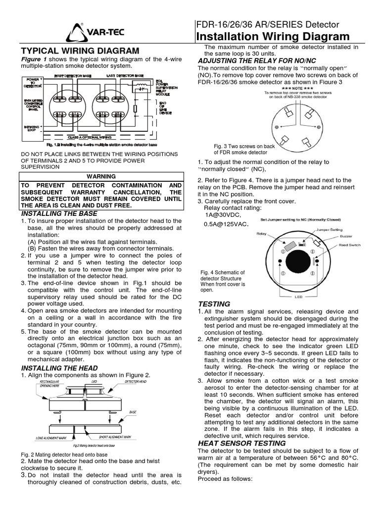 FDR Smoke Detector Wiring Guide | PDF | Relay | Electrical Wiring