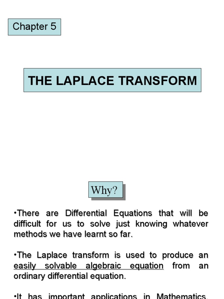 5 - Laplace Transform | PDF | Laplace Transform | Equations