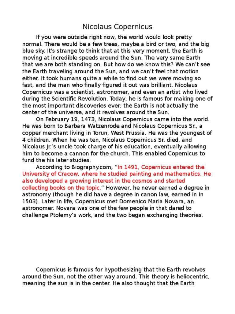 Nicolauscopernicus | PDF | Nicolaus Copernicus | Heliocentrism