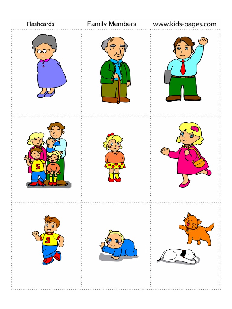 Family Members Flashcards Printable