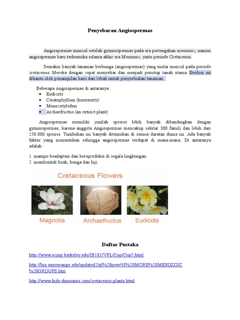 Penyebaran Angiospermae | PDF | Griya & Taman | Sains & Matematika