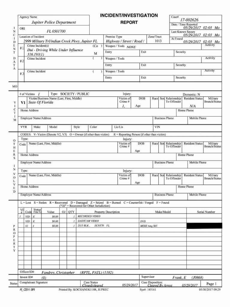 Tiger Woods Police Reports Redacted | PDF