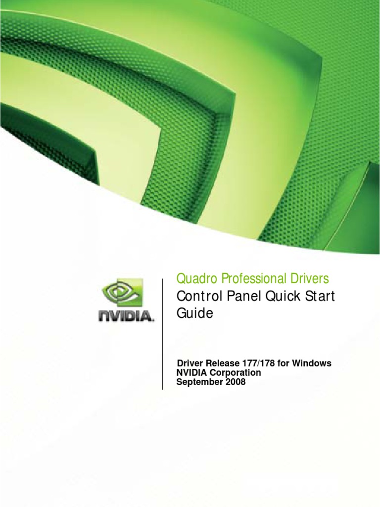 Quadro Professional Drivers: Control Panel Quick Start Guide | PDF ...