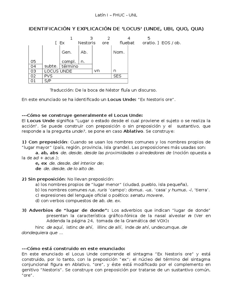Significado de 'Locus' en Latín | PDF | Adverbio | Morfología Lingüística