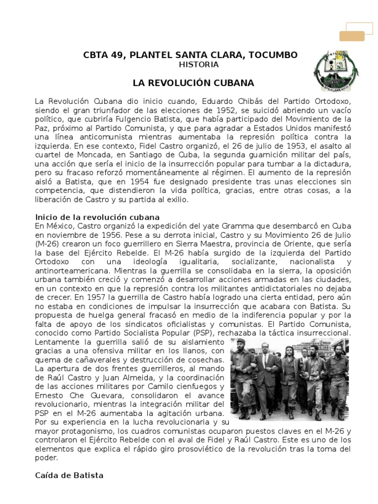 La Revolución Cubana y su Impacto | PDF | Fidel Castro | Revolución cubana