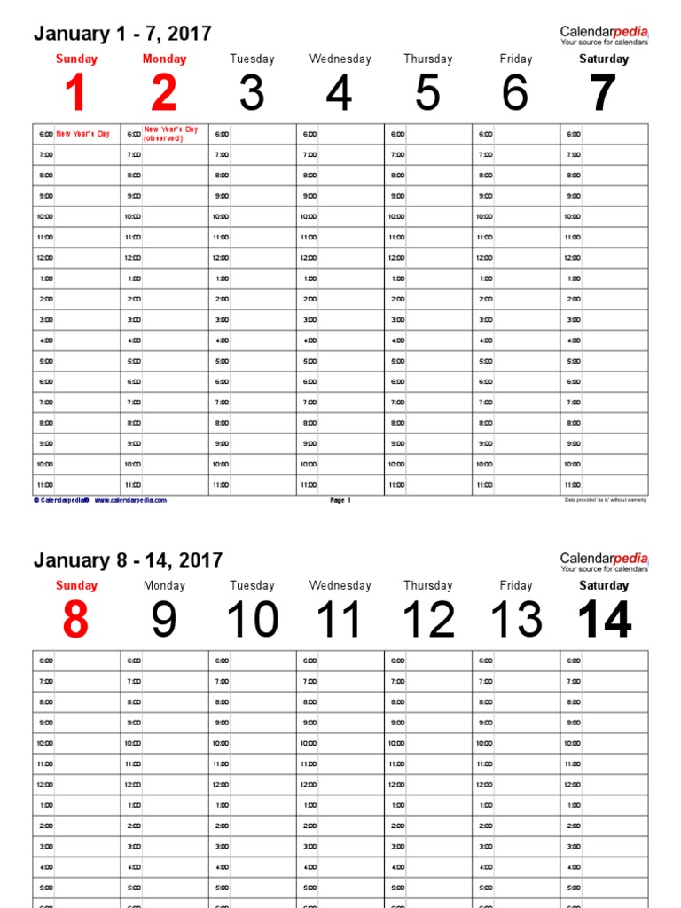 Weekly Calendar | PDF | Sports | Leisure