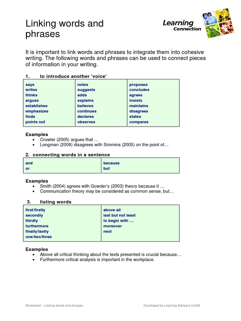 Effective Connectors: An Overview of Linking Words and Phrases to ...