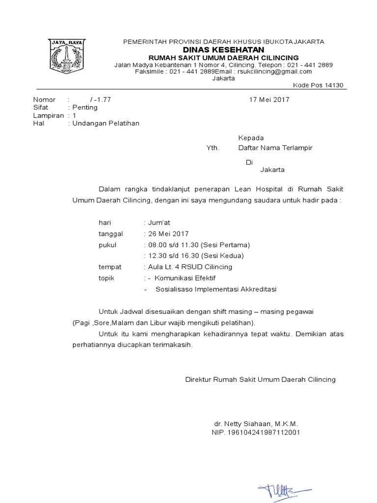 Surat Undangan Rapat | PDF